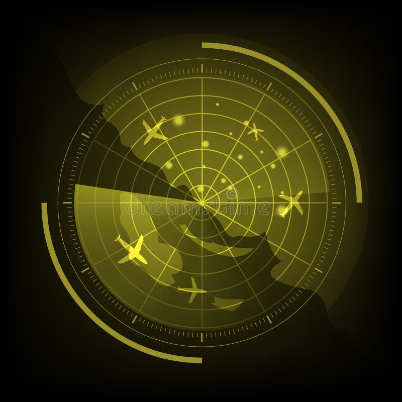 Airplane radar stock vector. Illustration of checkpoint - 36961082