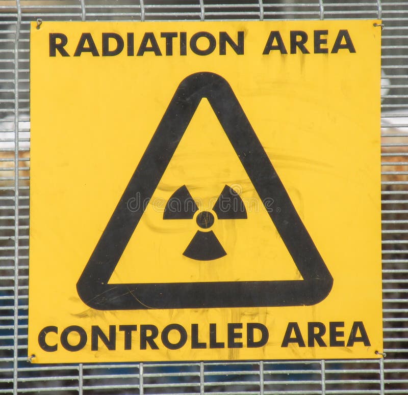 Yellow Radiation Controlled Area Warning Sign Stock Photo - Image of ...