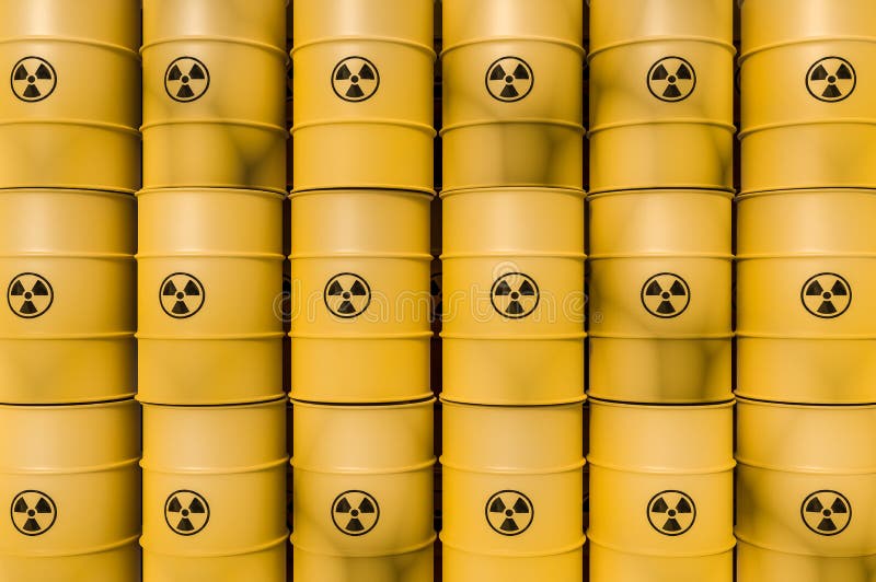 Yellow Radioactive Waste Barrels - Nuclear Waste Dumping Concept Stock ...