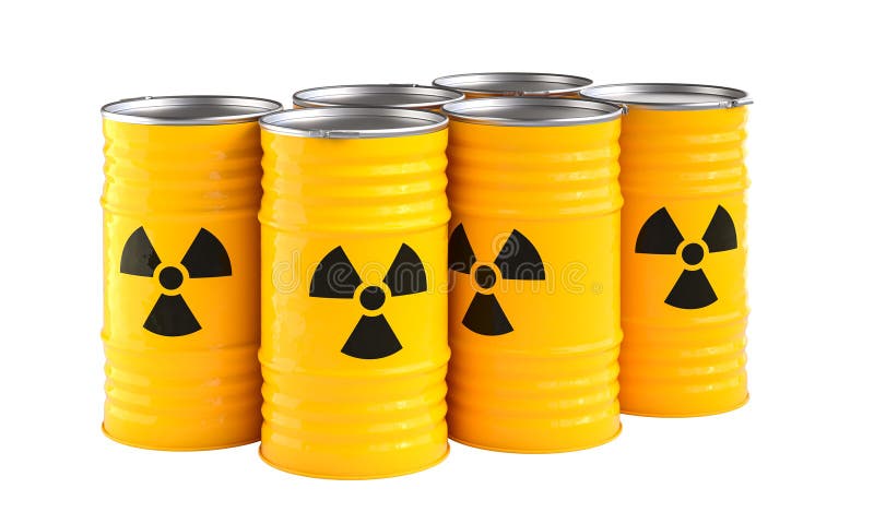 Yellow Radioactive Waste Barrels Posing a Threat with Transparent ...