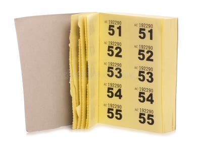 Yellow raffle ticket book stock photo. Image of fundraising - 19118544