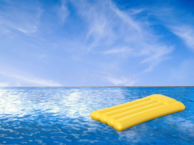 Yellow Raft Floating in a Pool Stock Photo - Image of yellow, concept ...