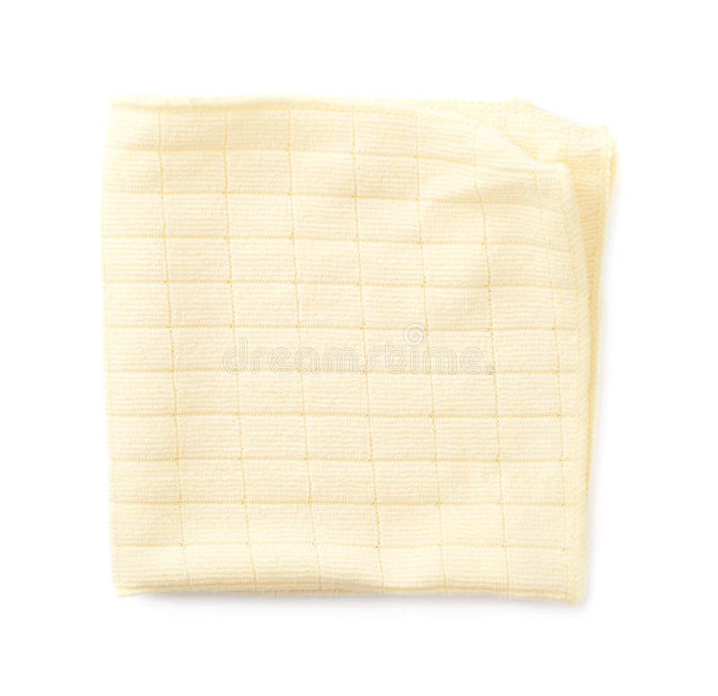 Yellow Rag Over White Isolated Background Stock Photo - Image of ...
