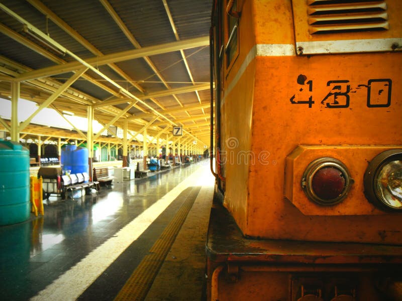 Yellow rail stock image. Image of bangkokstation, yellow - 88044757