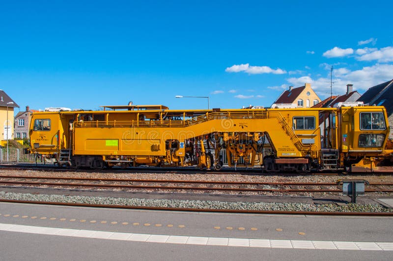 Yellow Railway Construction Machine Editorial Photography - Image of ...