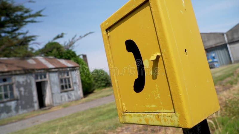 Yellow Railway Telephone Box Captured by a Railroad Stock Footage ...