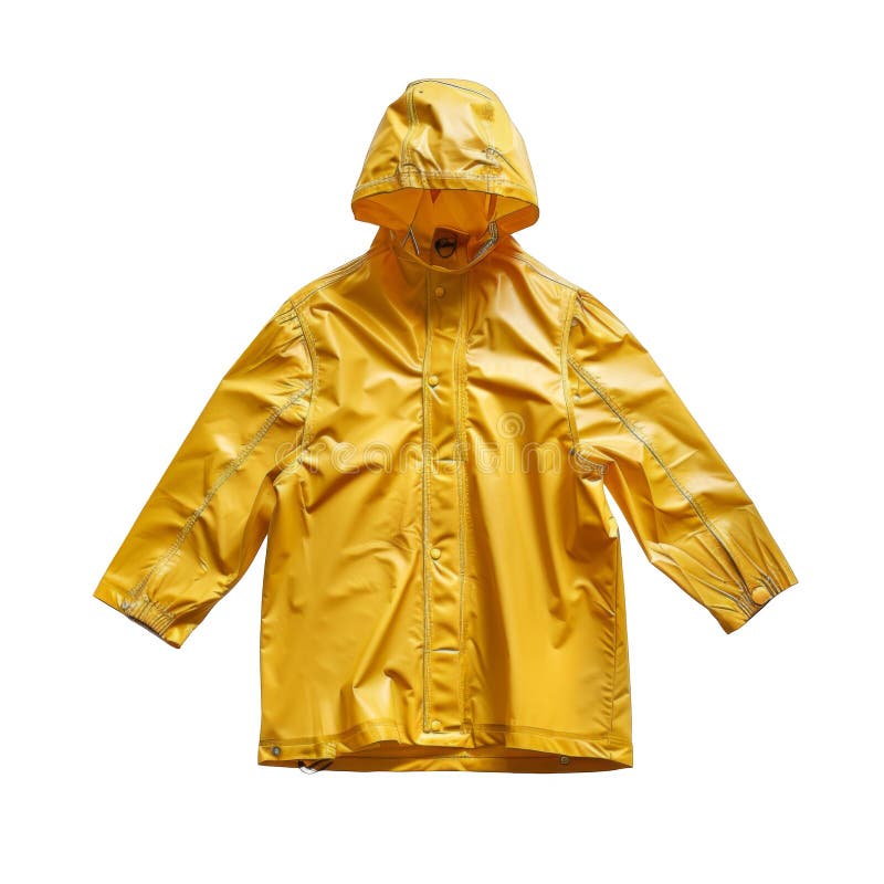 Yellow Raincoat with Hood stock image. Illustration of background ...