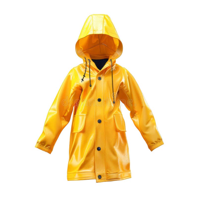 Yellow Raincoat with Water Droplets Stock Image - Illustration of ...