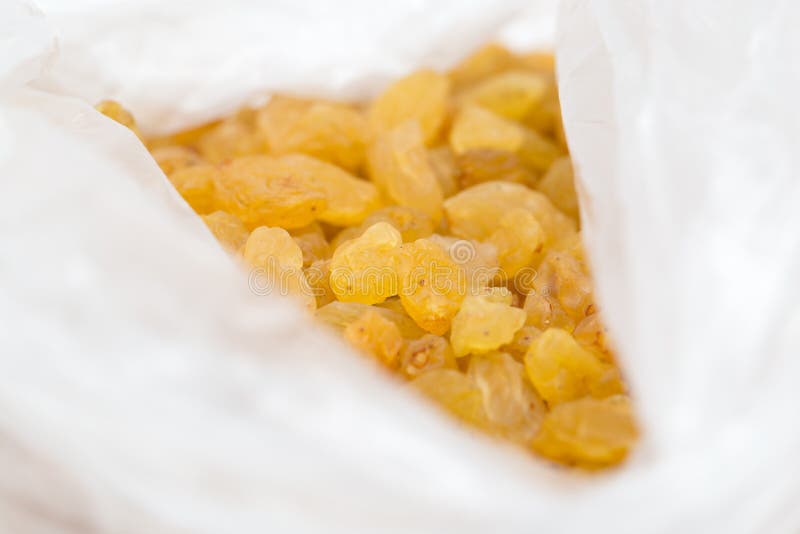 Yellow Raisins in a Plastic Bag Stock Image - Image of raisin, kernel ...