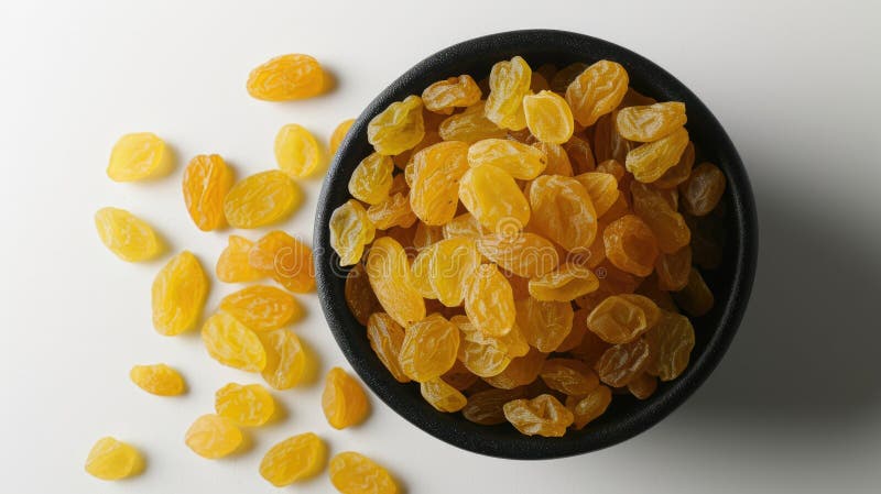 Yellow Raisins on White Table Stock Photo - Image of decor, dining ...