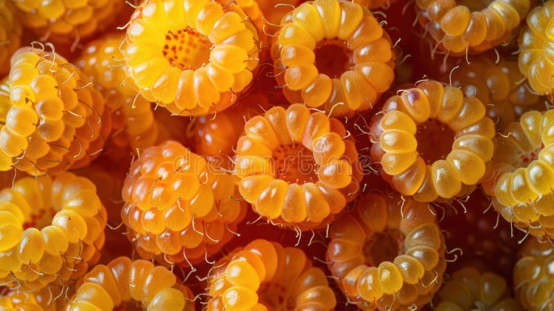 The Yellow Raspberries Closeup.AI Generated Image Stock Photo - Image ...