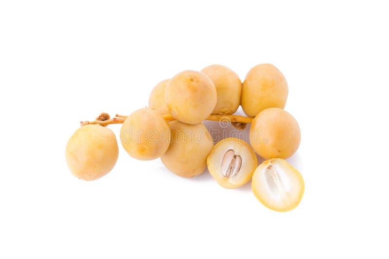 Yellow Raw Dates Isolated on White Background Stock Photo - Image of ...