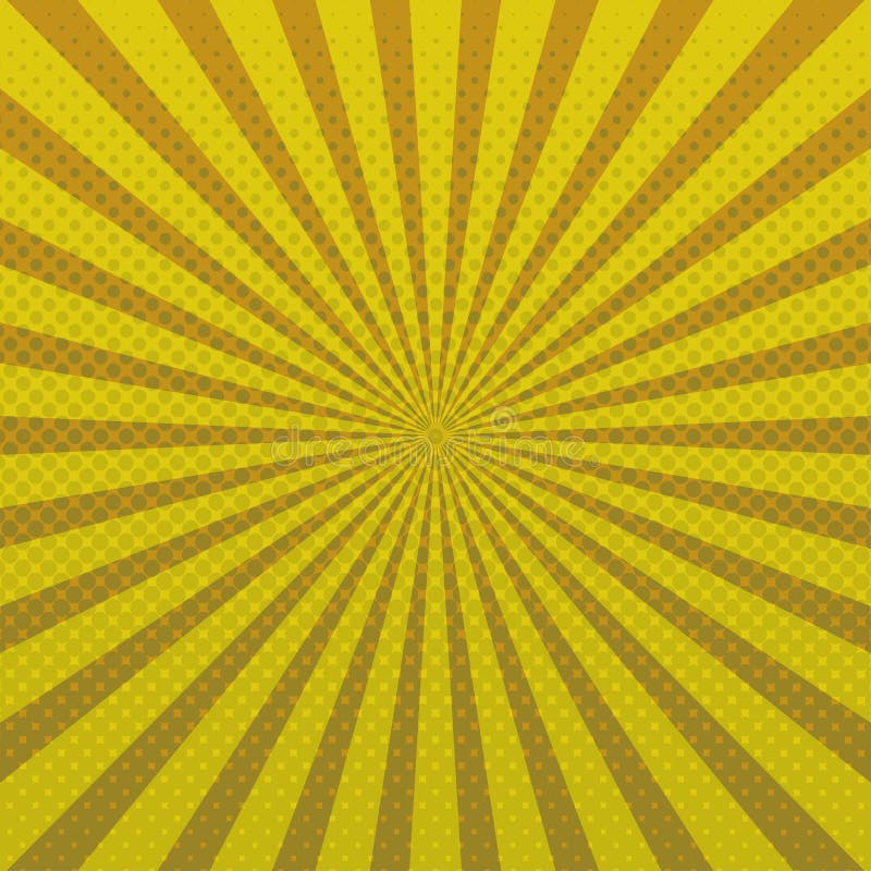 Yellow Rays Pop Art Retro Comic Background Illustration Stock ...