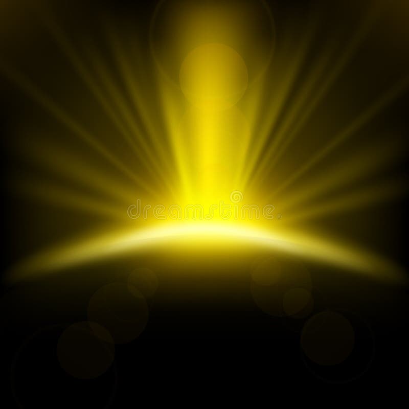 Yellow Rays Rising Background Stock Vector - Illustration of radiate ...