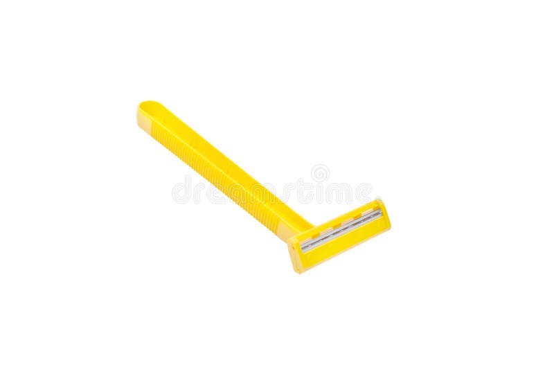 Yellow Razor on White Background Stock Photo - Image of clean, razor ...