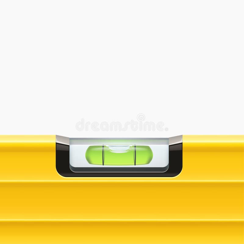 Yellow Realistic Level Tool with Green Bubble Stock Vector ...
