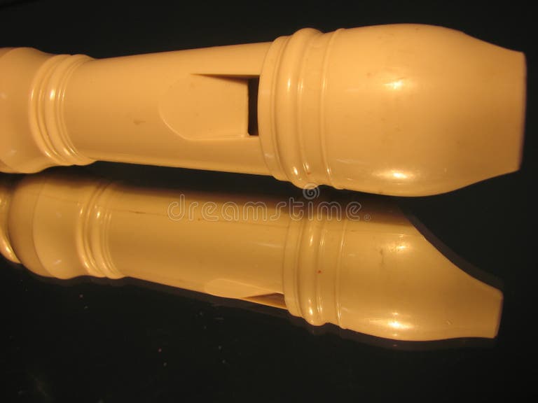Yellow recorder or flute stock image. Image of piece, plastic - 3128327