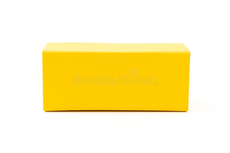 Empty Yellow Box, Isolated on White Background Stock Photo - Image of ...