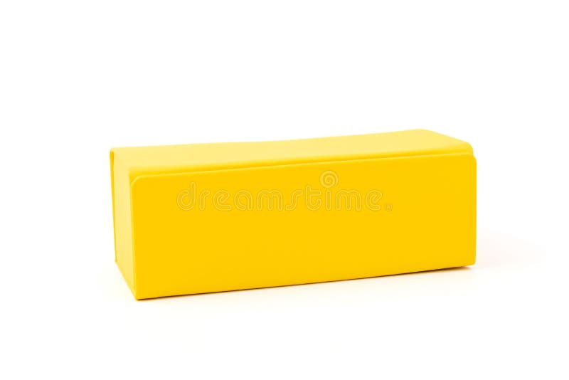 Empty Yellow Box, Isolated on White Background Stock Photo - Image of ...