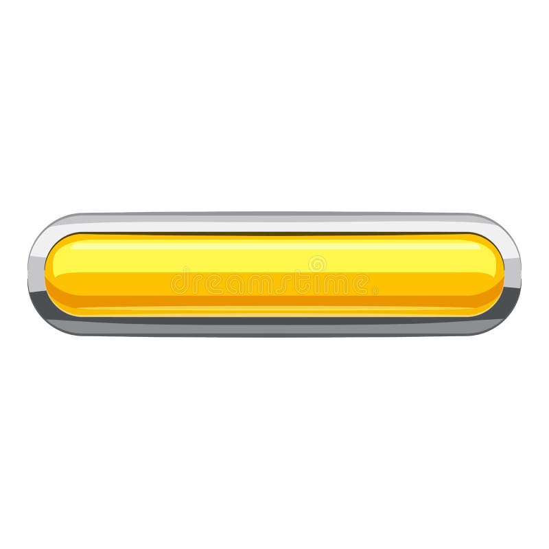 Yellow Rectangular Button Icon, Cartoon Style Stock Vector ...