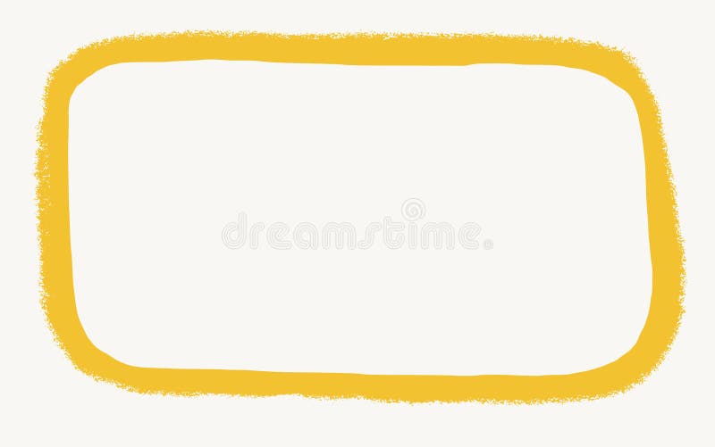 Yellow Rectangular Frame with Grunge Torn Edges and Soft Corners ...