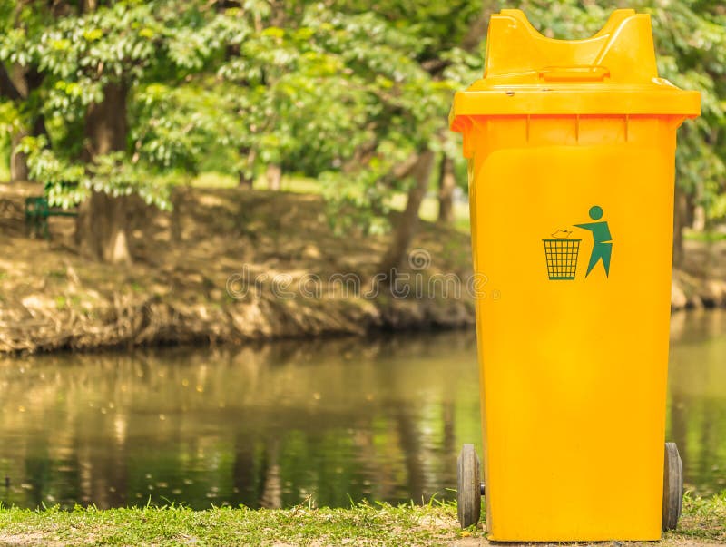 Yellow recycle stock photo. Image of clean, yellow, dustbin - 42444670