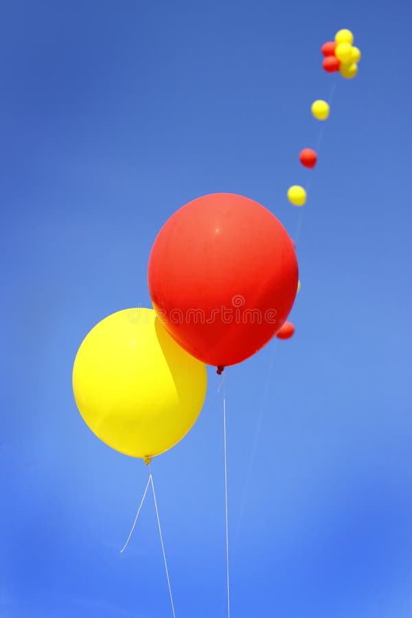 Yellow and red balloons stock image. Image of decoration - 10992473