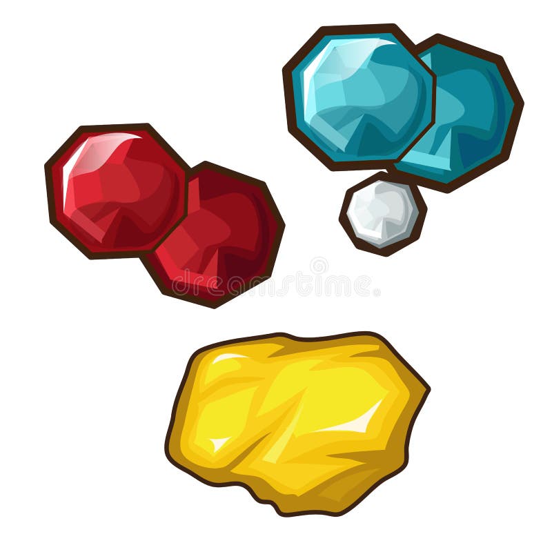 Yellow, Red and Blue Precious Stone. Vector Stock Vector - Illustration ...