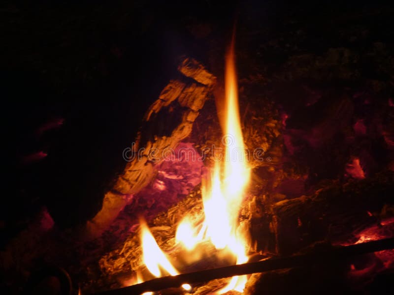 Yellow-red Blurred Blurred Bonfire Fire in the Dark Close-up Stock ...