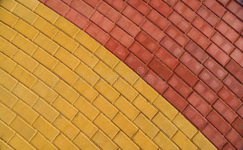 Yellow and Red Brown Paving Tile for Background or Texture Stock Image ...