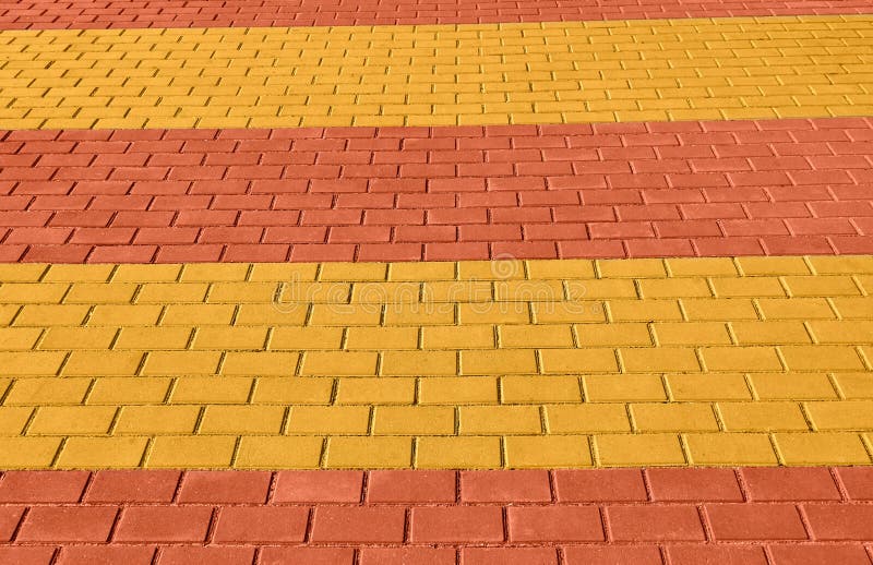 Yellow and Red Brown Paving Tile for Background or Texture Stock Photo ...