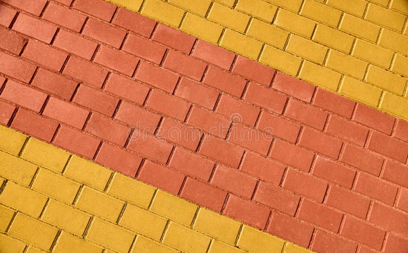 Yellow and Red Brown Paving Tile for Background or Texture Stock Image ...