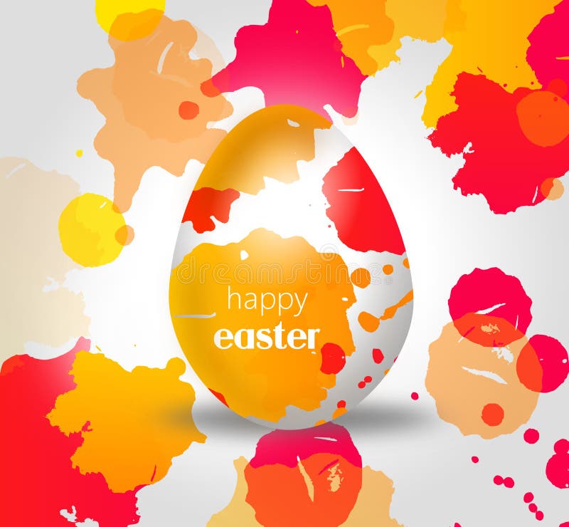 Yellow Red Color Easter Egg Stock Illustration - Illustration of ...
