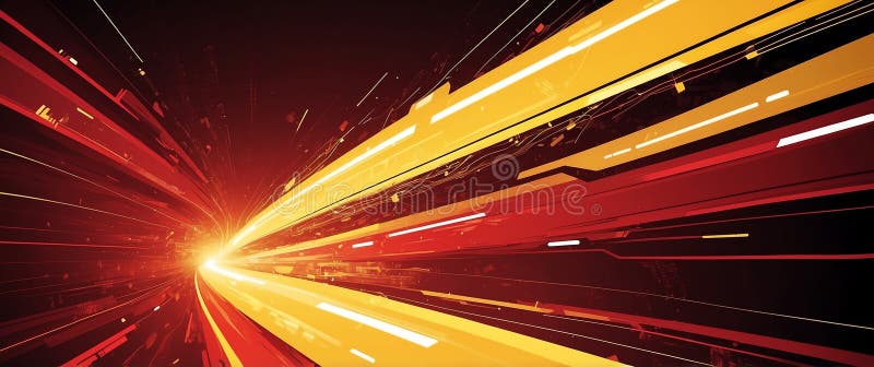 Yellow and Red Digital Speed Future Technology Abstract Concept ...