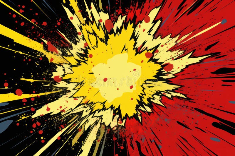 A yellow and red explosion stock illustration. Illustration of intense ...