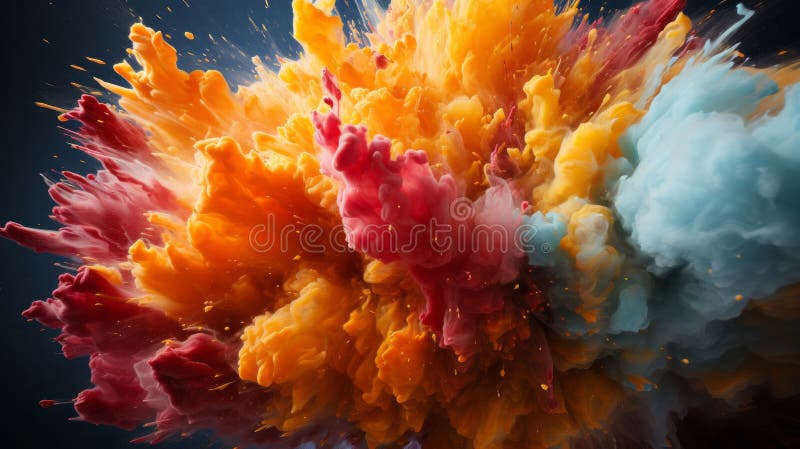 A Yellow and Red Explosion. Generative AI. Stock Photo - Image of ...