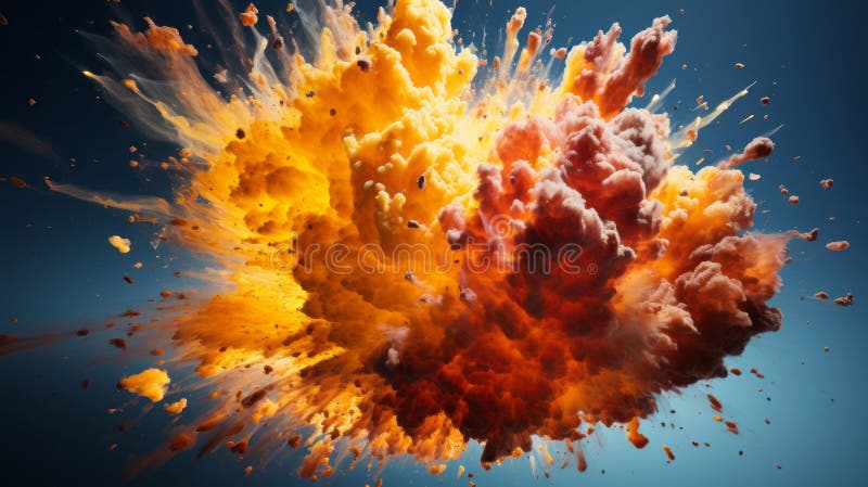 A Yellow and Red Explosion. Generative AI. Stock Photo - Image of ...