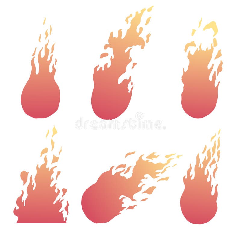 Yellow and Red Fire. Set of Hand Drawn Frames Stock Vector ...