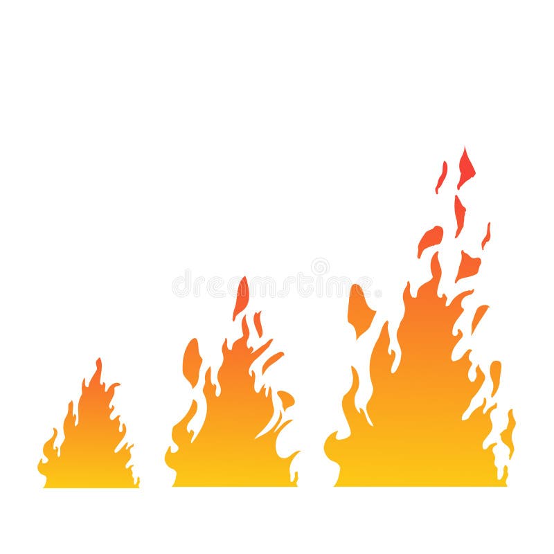 Yellow and Red Fire. Set of Hand Drawn Frames Stock Vector ...