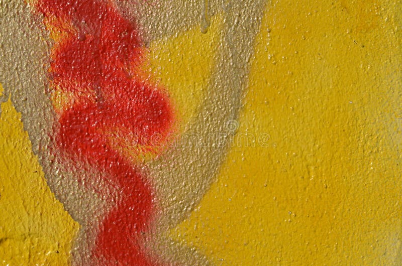 Yellow and Red Graffiti Paint Stock Image - Image of rough, orange ...