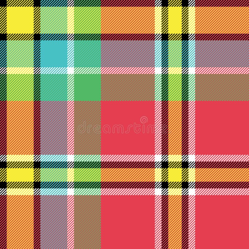 Yellow Red Green Blue Check Fabric Texture Seamless Pattern Stock ...