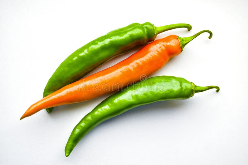 Yellow Red and Green Capsicum on a White Background Stock Photo - Image ...