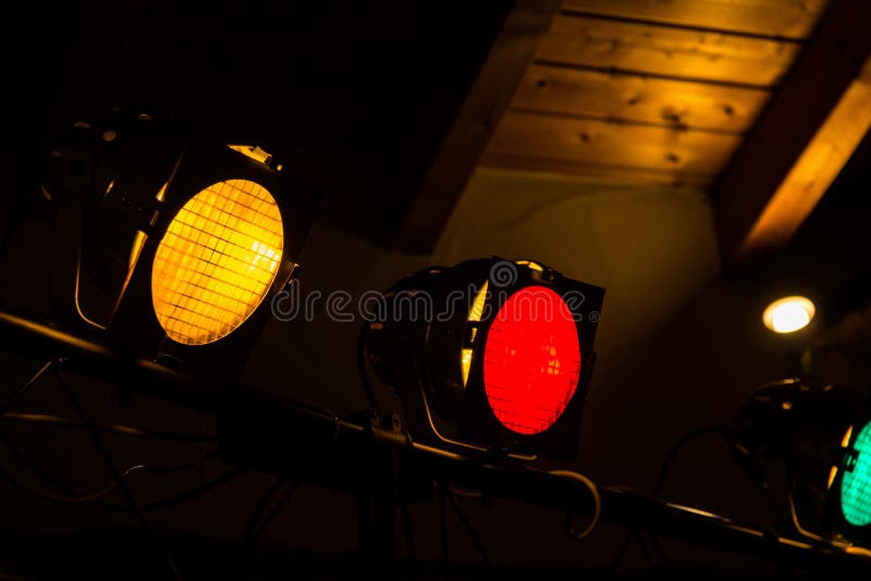 Yellow Red Green Dance Floor Spotlights Indoors Operational Stock Image ...