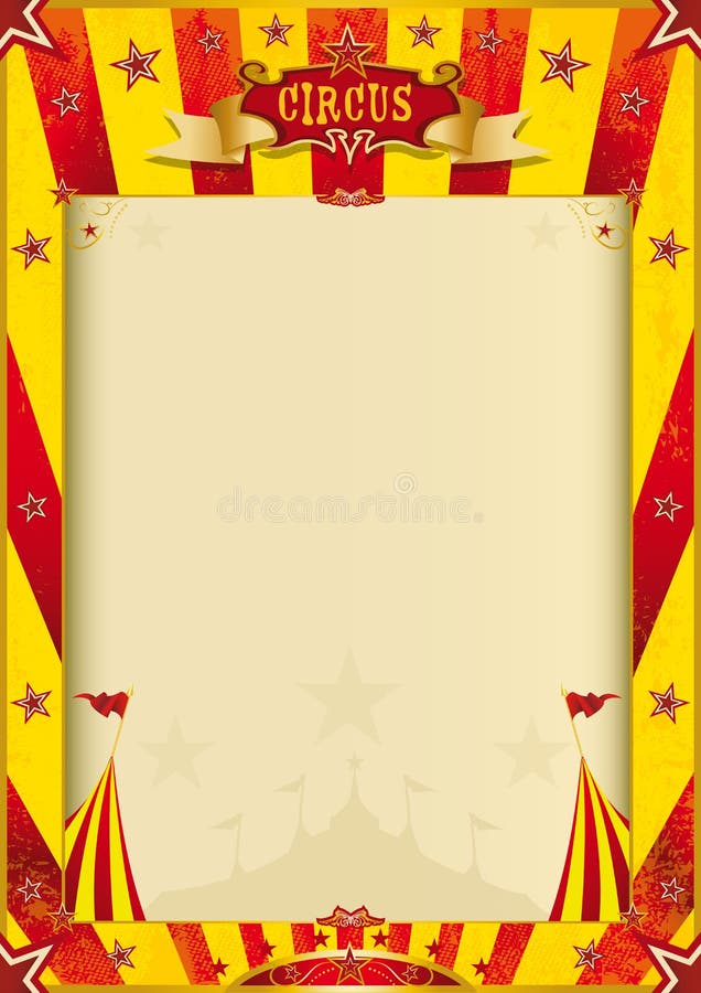 Circus Horizontal Red and Yellow Stock Vector - Illustration of park ...
