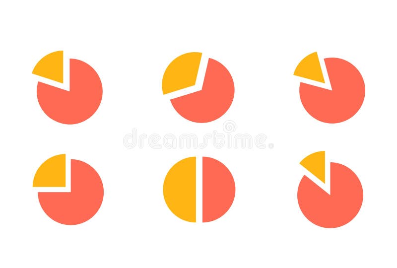 Yellow Red Pie Charts. Round Infographic Elements Stock Vector ...
