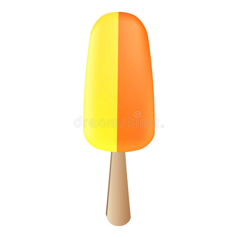 Yellow Red Popsicle Icon, Cartoon Style Stock Vector - Illustration of ...