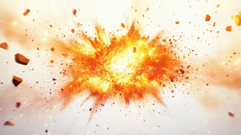 Yellow Red Rock Explosion stock image. Image of destruction - 380081075
