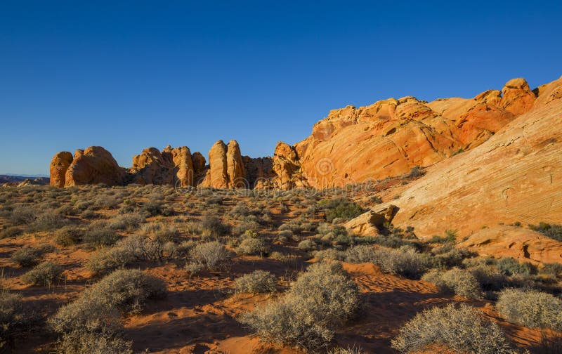 Yellow and Red Rocks in Valley of Fire, USA Stock Photo - Image of ...
