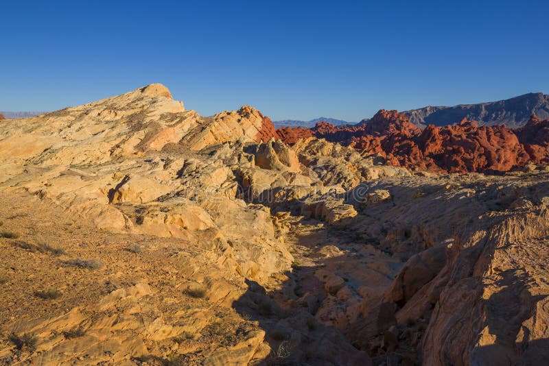 Yellow and Red Rocks in Valley of Fire, USA Stock Image - Image of ...