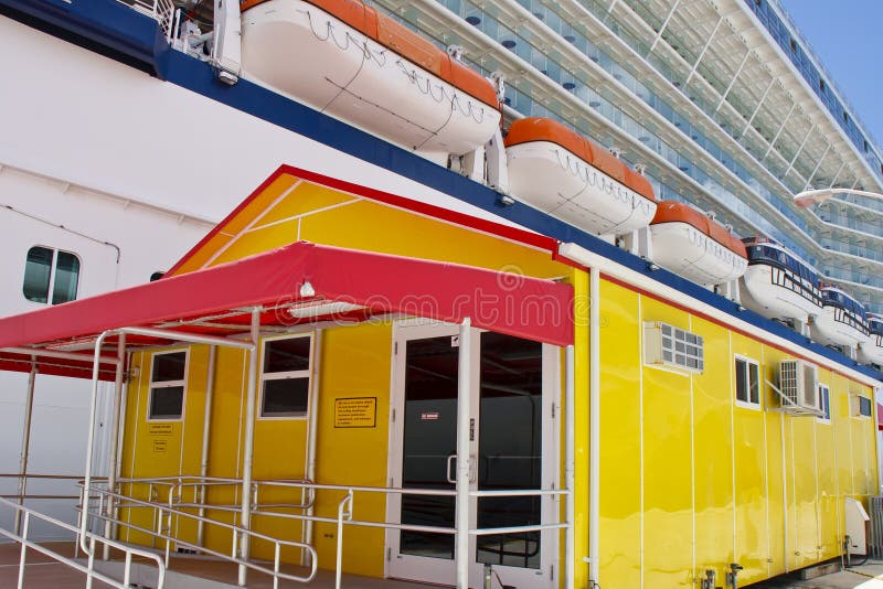 Yellow and Red Security Building Stock Photo - Image of trip, paradise ...